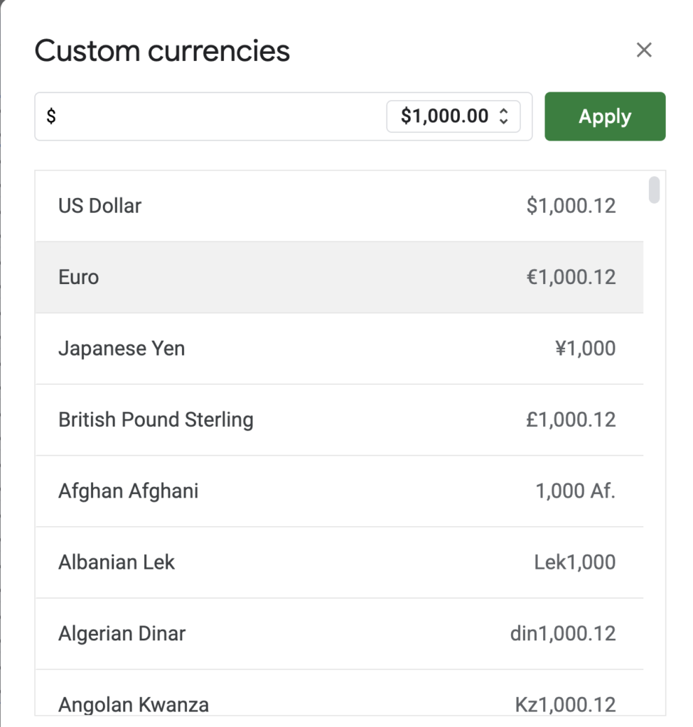 How to Format Currency in Google Sheets - PocoDash