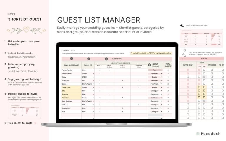 Wedding Guest List Manager - PocoDash